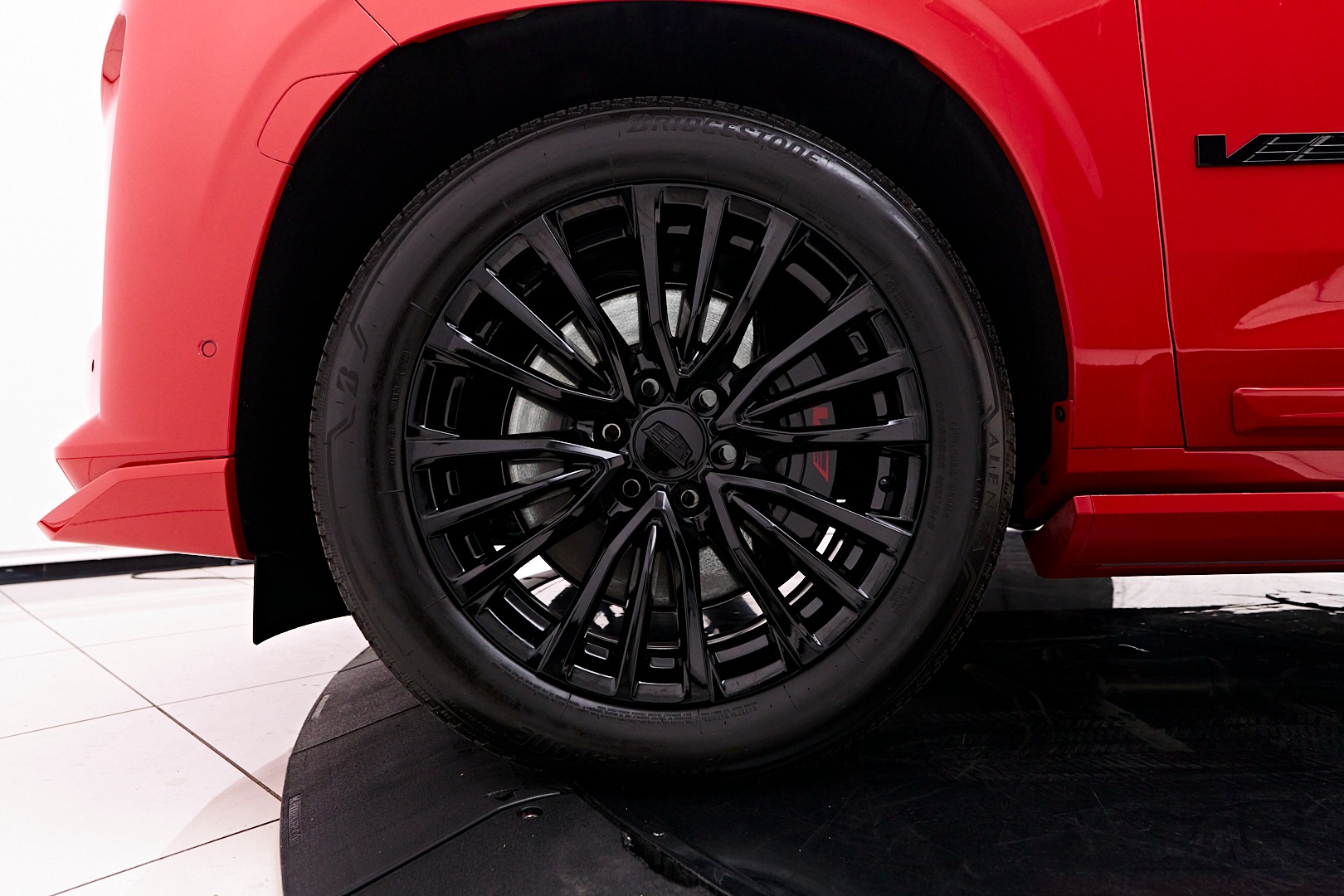 Red Escalade With 26 Inch Rims