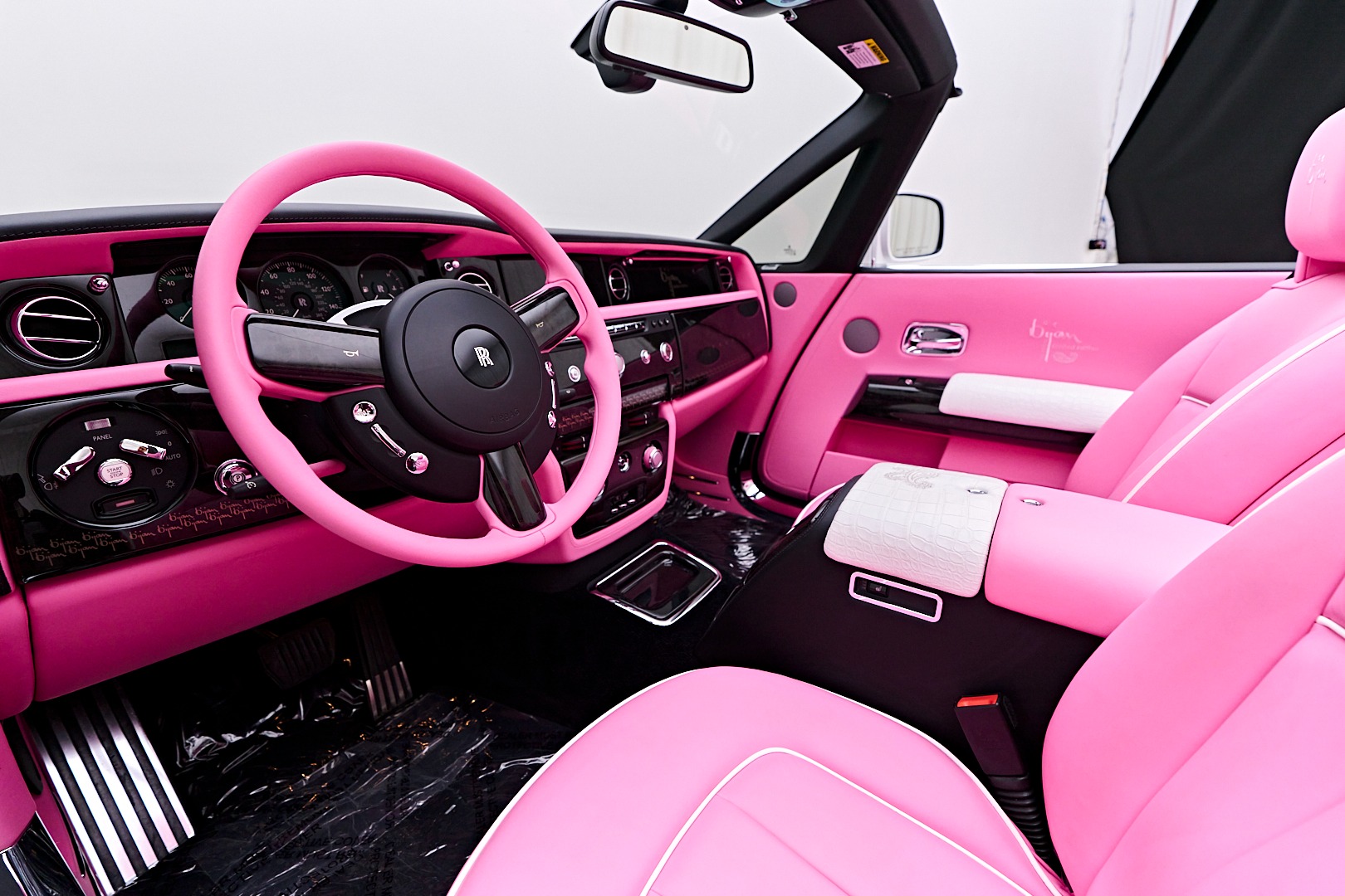 Pink Rolls Royce Ghost Interior